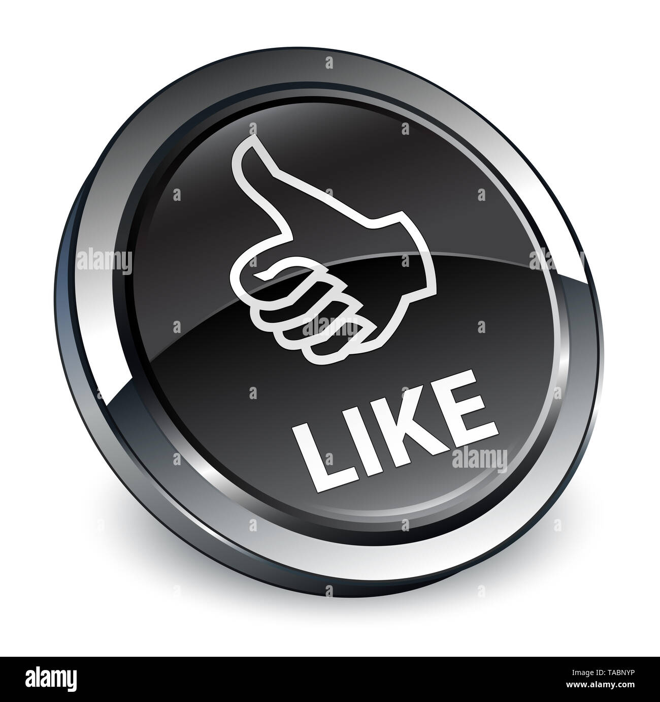 Like isolated on 3d black round button abstract illustration Stock ...