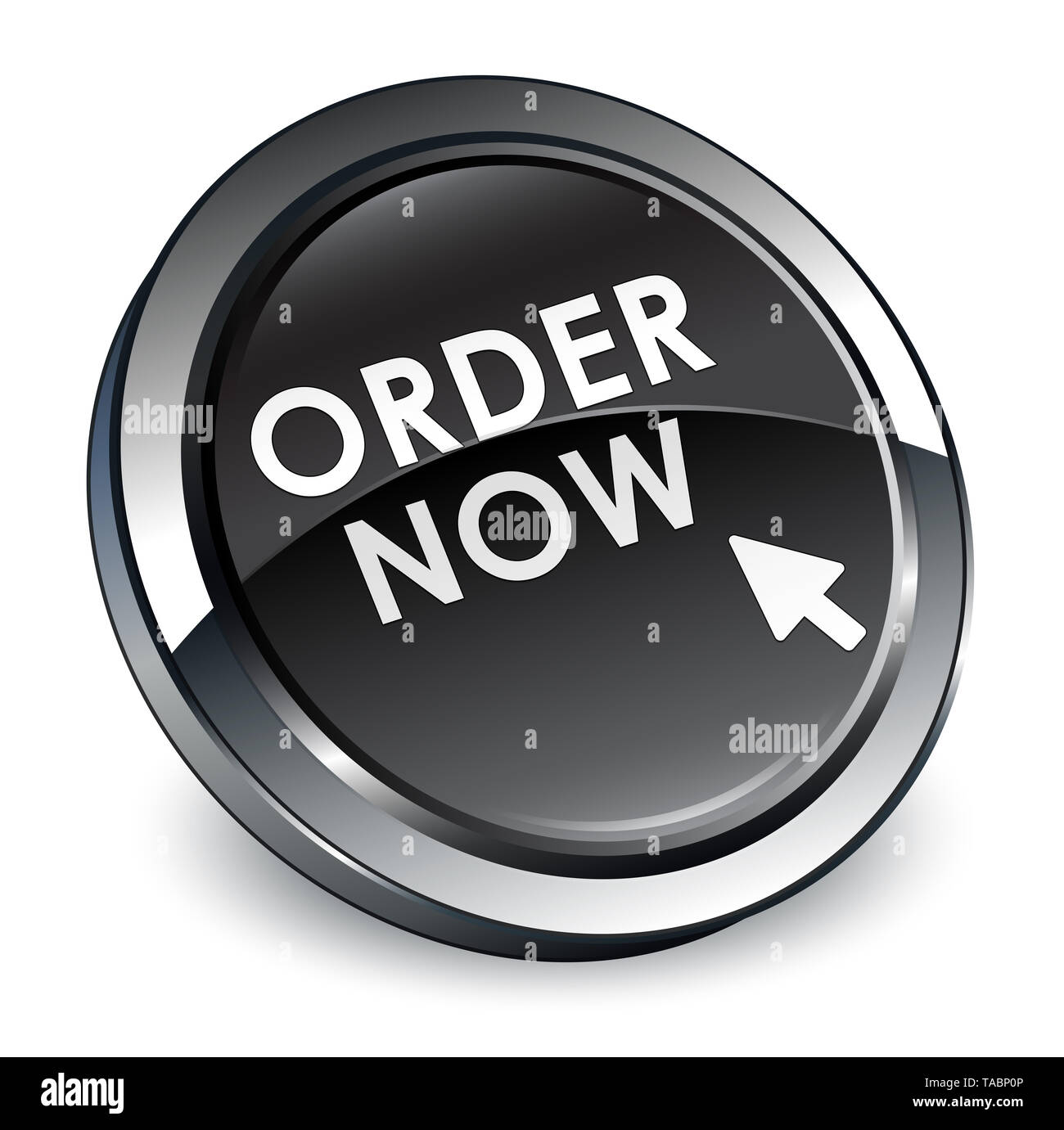 Order now isolated on 3d black round button abstract illustration Stock ...