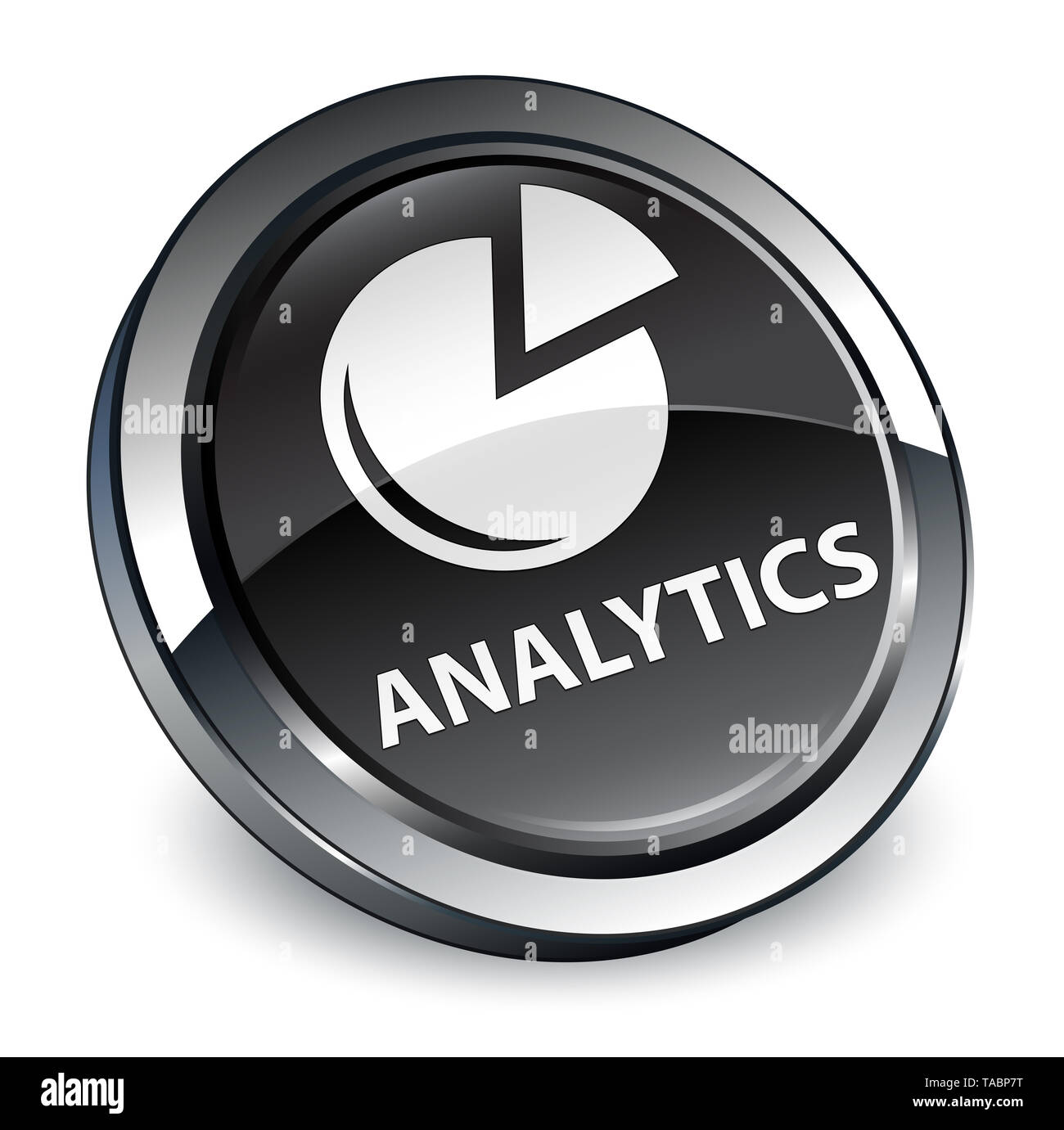 Analytics (graph icon) isolated on 3d black round button abstract ...