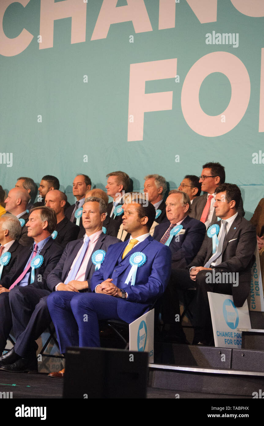 Brexit Party candidates at rally in London Olympia on 21 May 2019 ...