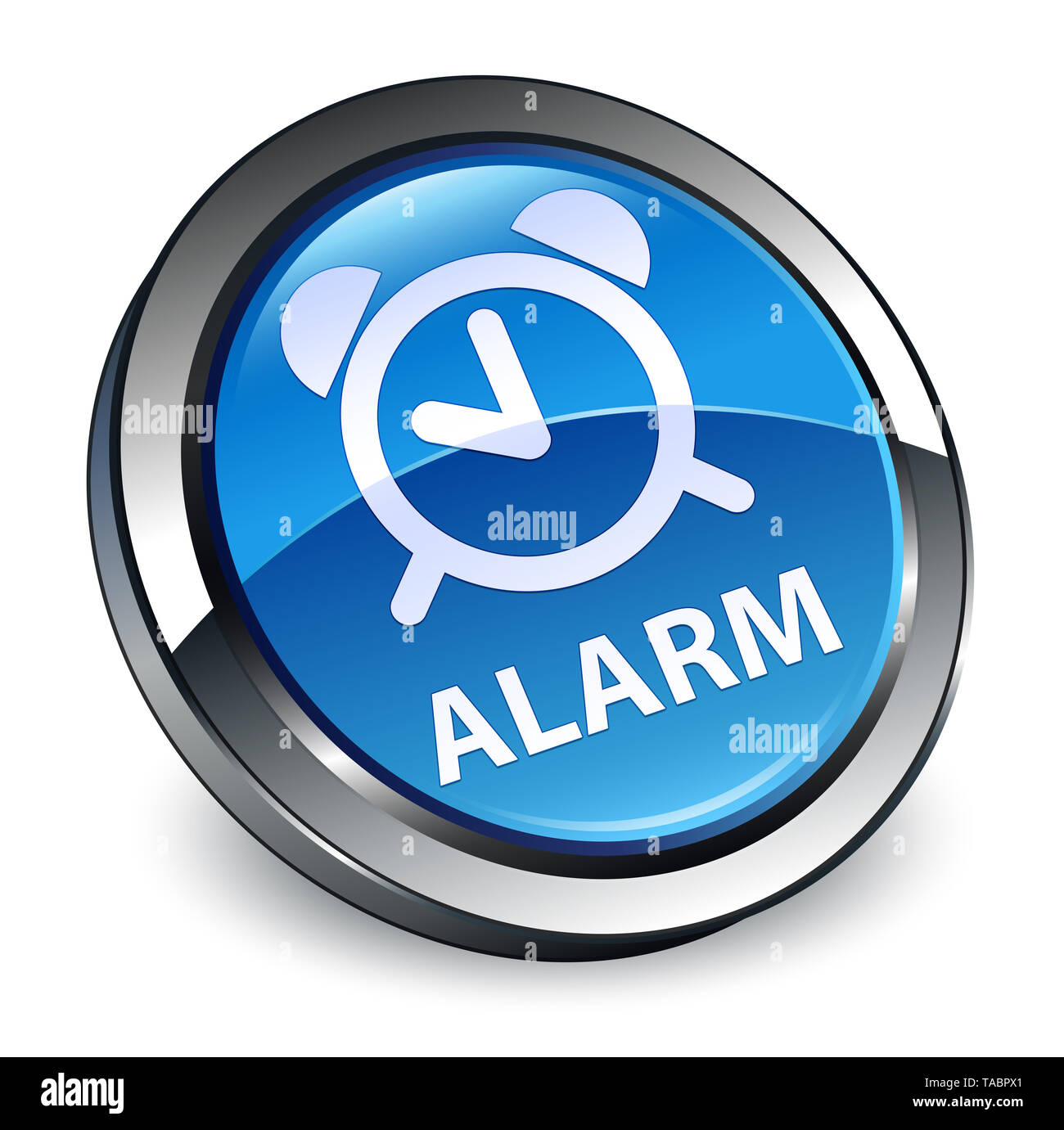 Alarm isolated on 3d blue round button abstract illustration Stock ...