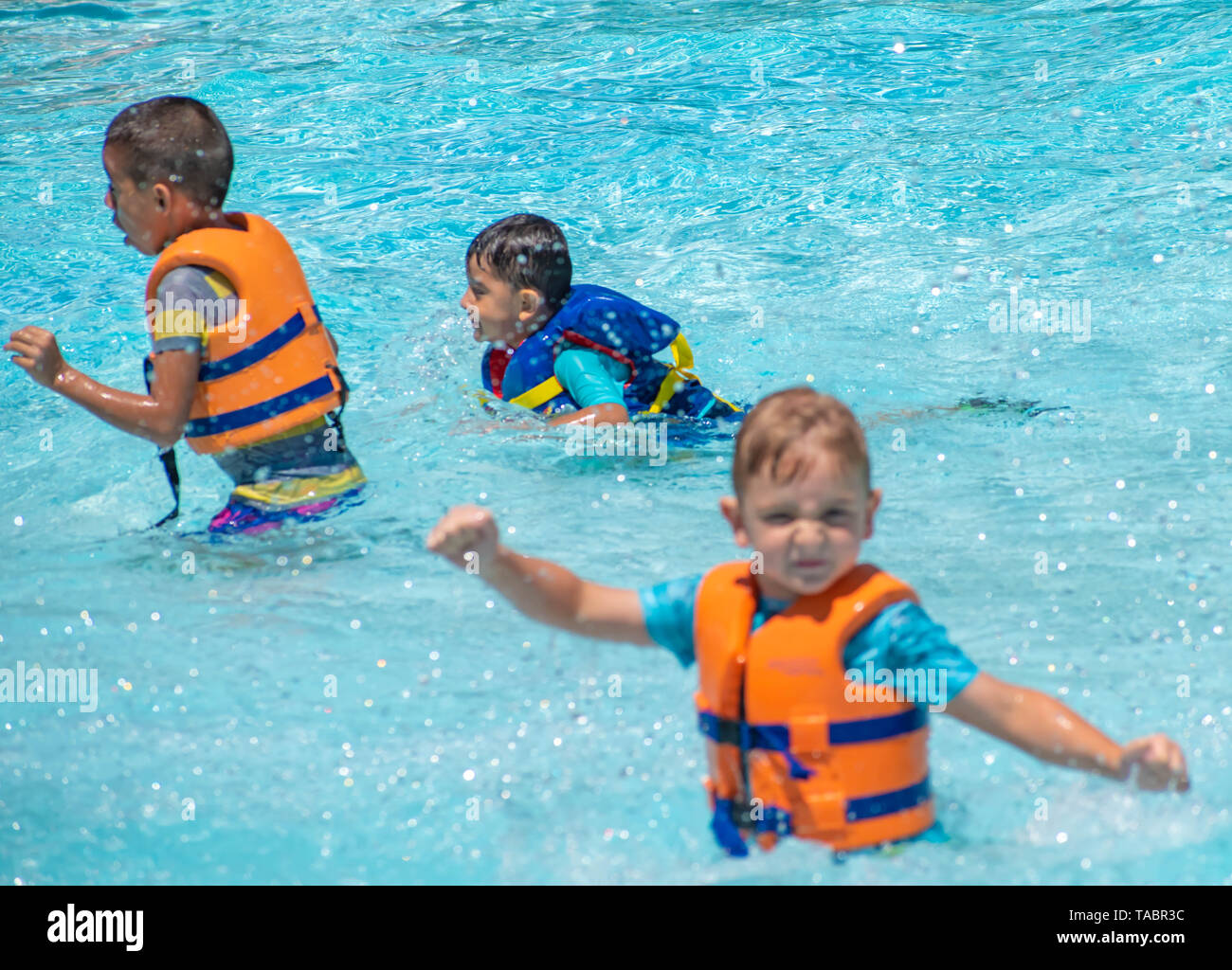 Orlando, Florida. May 20, 2019. Little boys playing with artificial ...