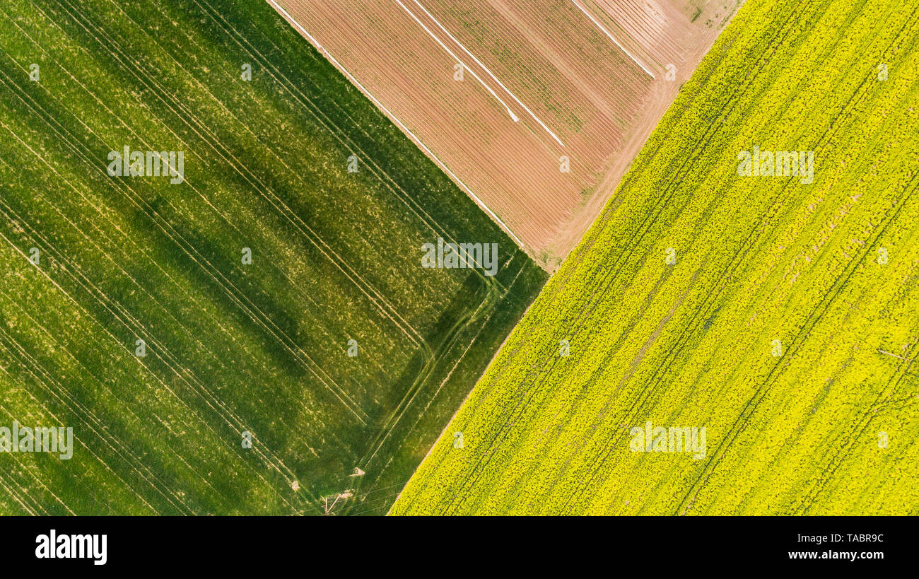 Aerial view colorful farmland patterns hi-res stock photography and ...