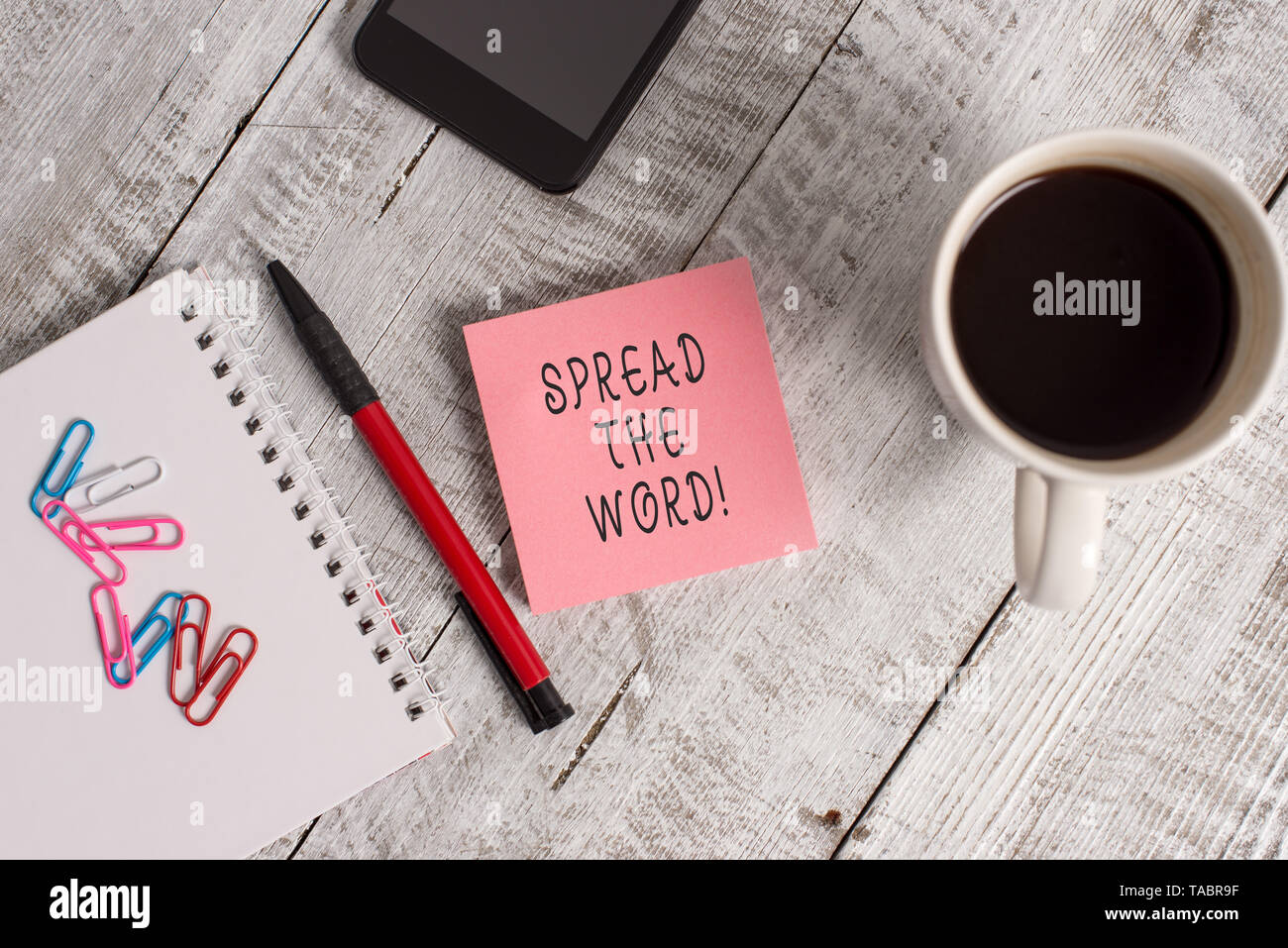 Word writing text Spread The Word. Business photo showcasing share the ...