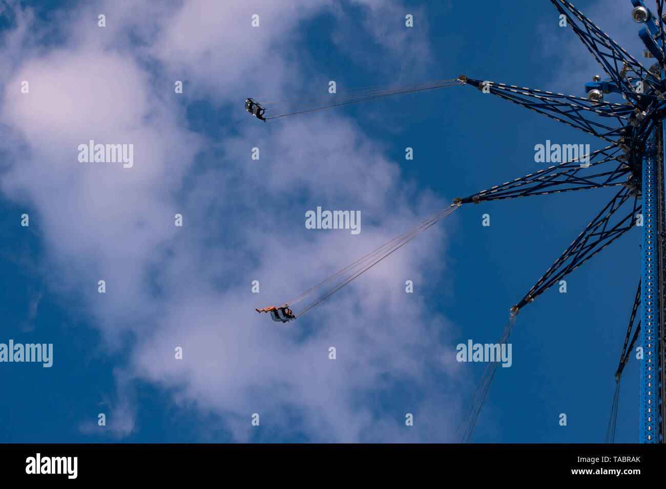 Orlando, Florida. May 16, 2019. People enjoying Orlando Star Flyer. It ...
