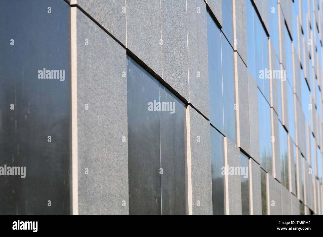 Facade cladding made of concrete slabs in Magdeburg Stock Photo - Alamy