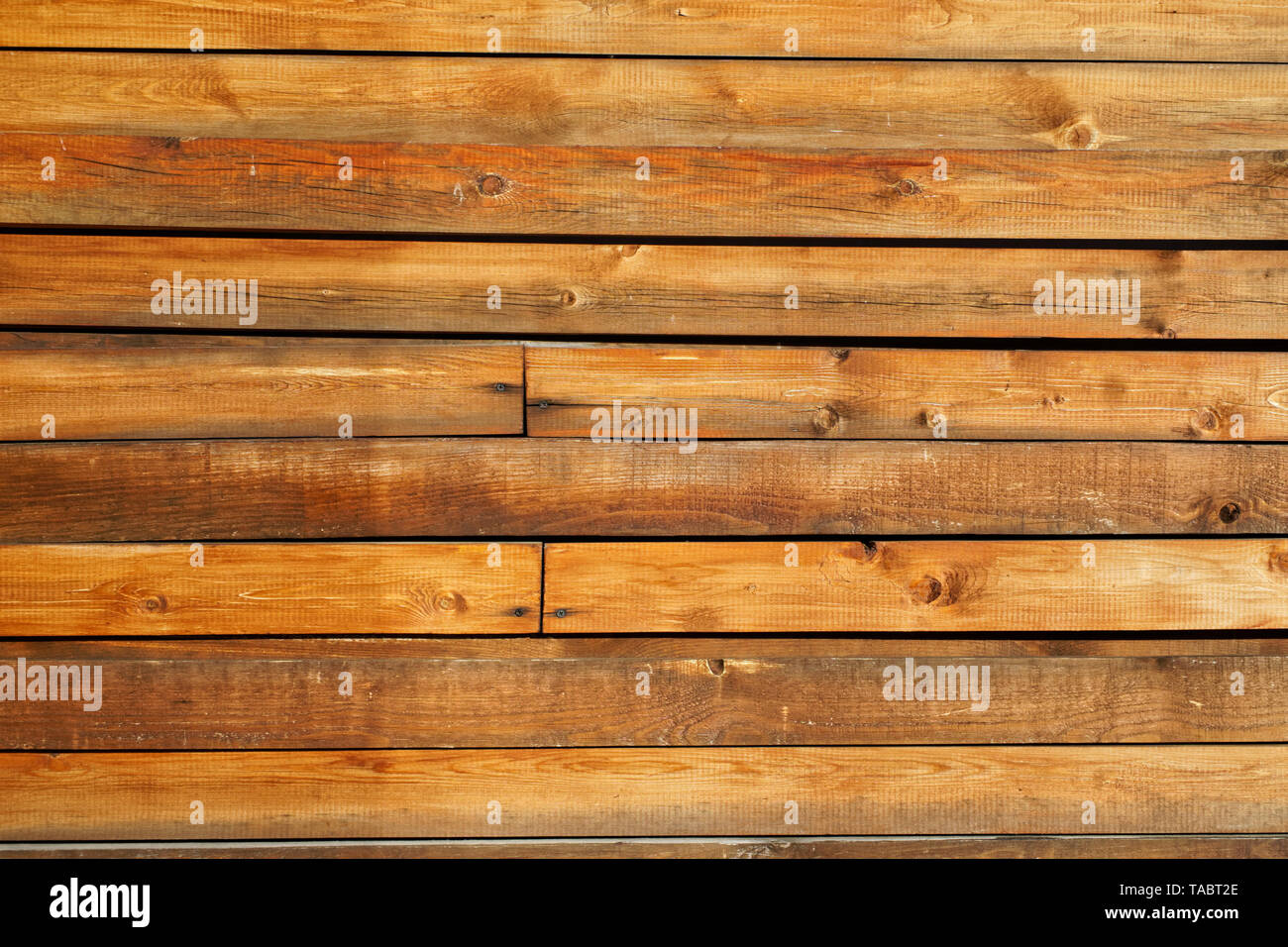 Texture of horizontal wooden planks. Daylight. Natural Stock Photo - Alamy