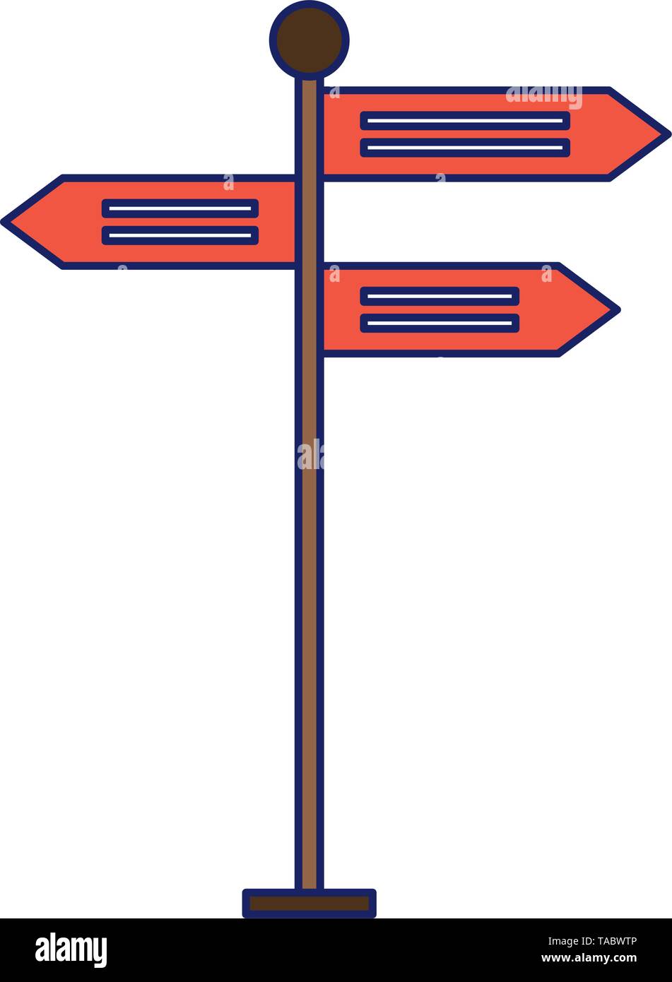 Street signpost isolated cartoon symbol blue lines Stock Vector Image ...