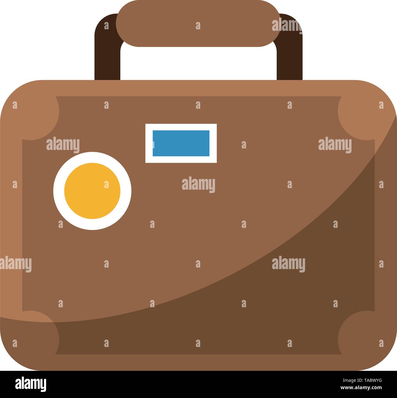 Travel suitcase with stamps cartoon isolated vector illustration Stock ...