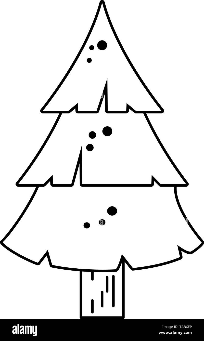 Cartoon Pine Tree Black And White