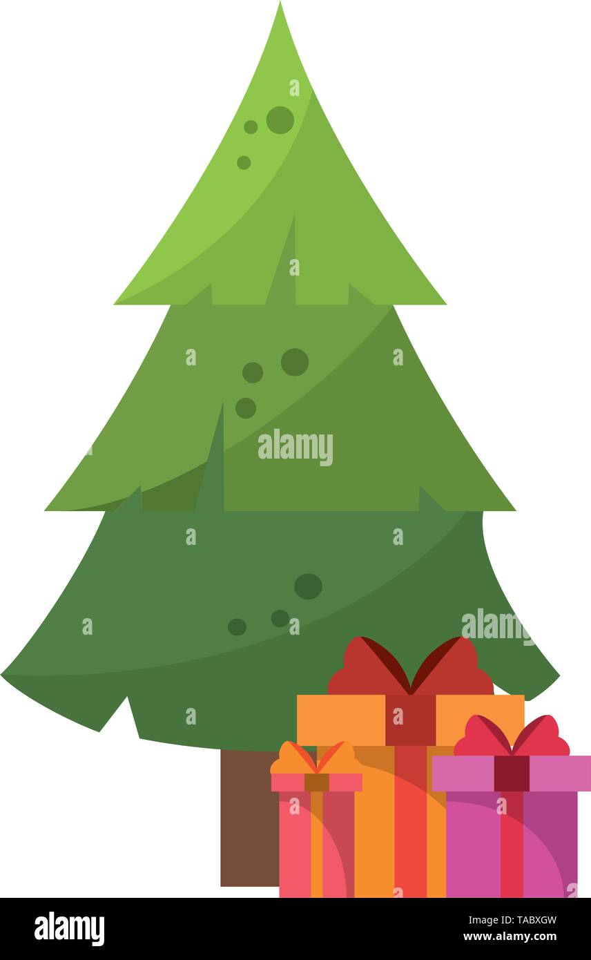 Christmas tree with gift boxes cartoon Stock Vector Image & Art - Alamy