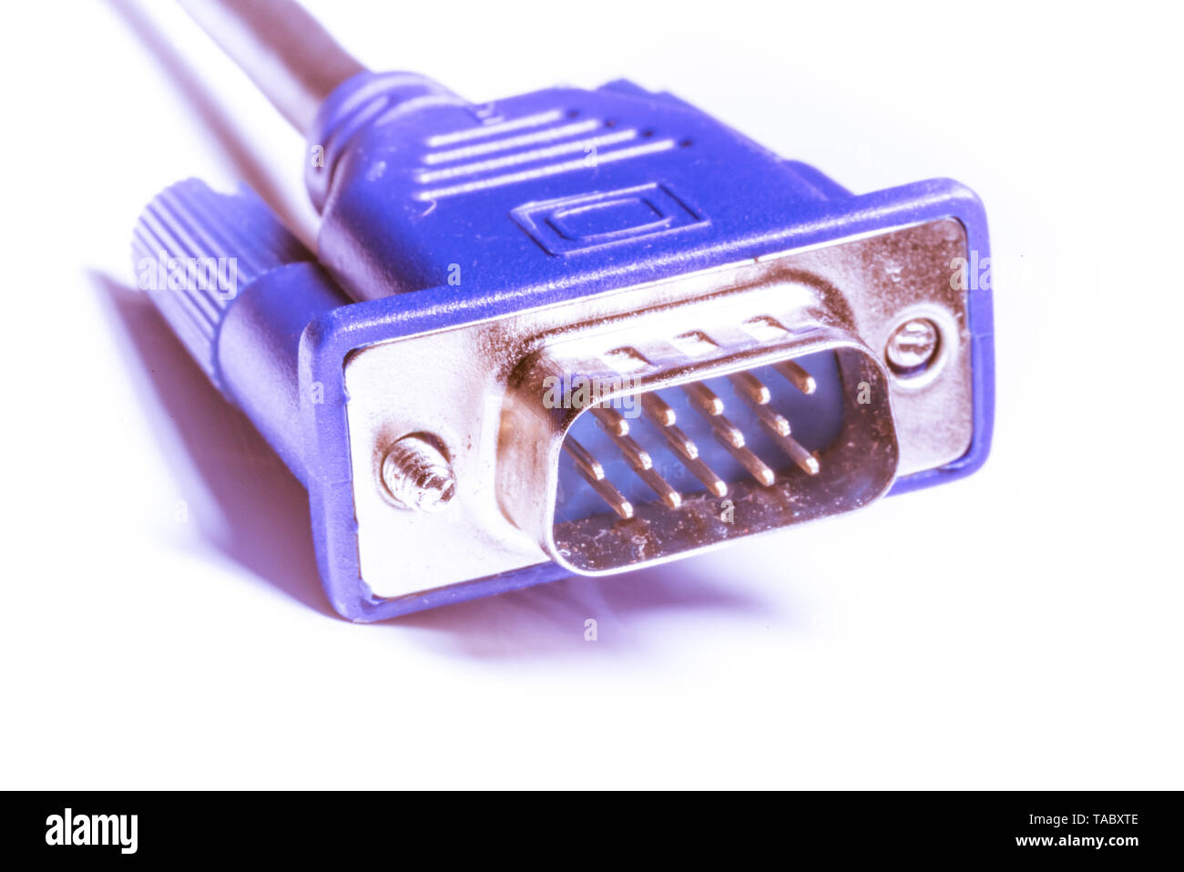 VGA connection cable isolated on white background Stock Photo - Alamy