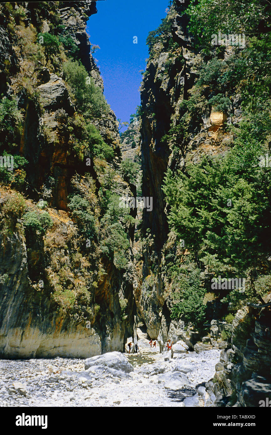 The "Iron Gates", or Portes, Samaria Gorge, Crete, Greece, circa 1979 ...