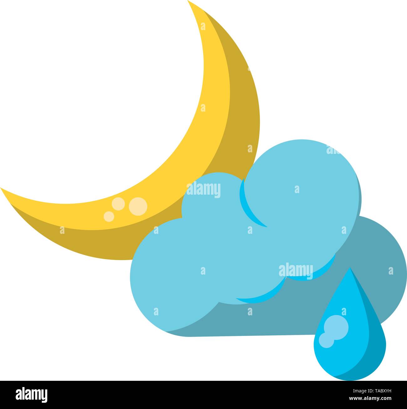 Moon cloud and raining drop Stock Vector Image & Art - Alamy