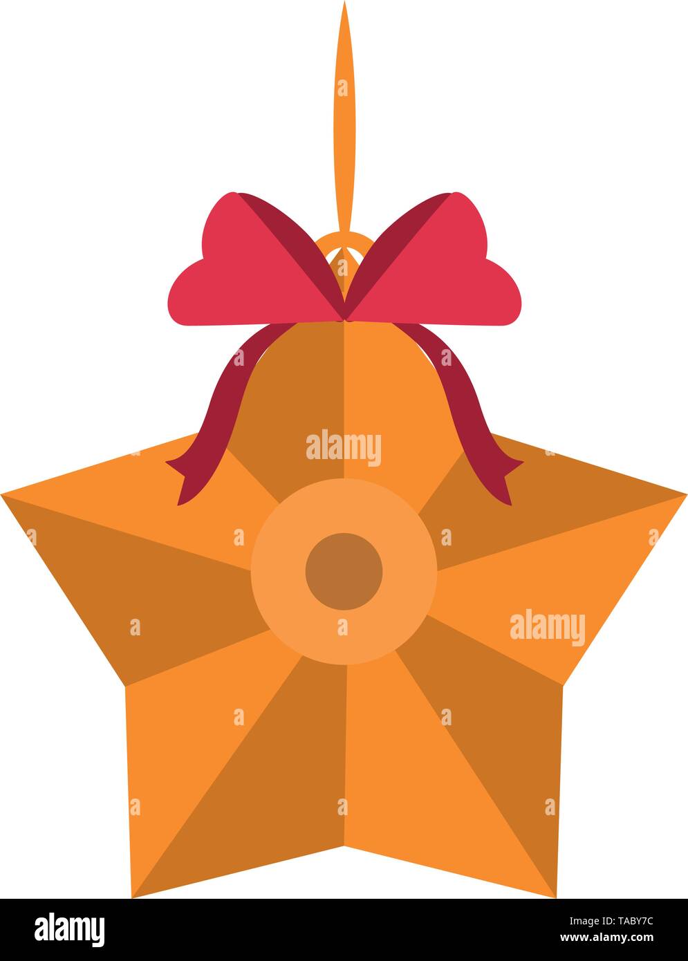 Christmas star with bow cartoon isolated Stock Vector Image & Art - Alamy