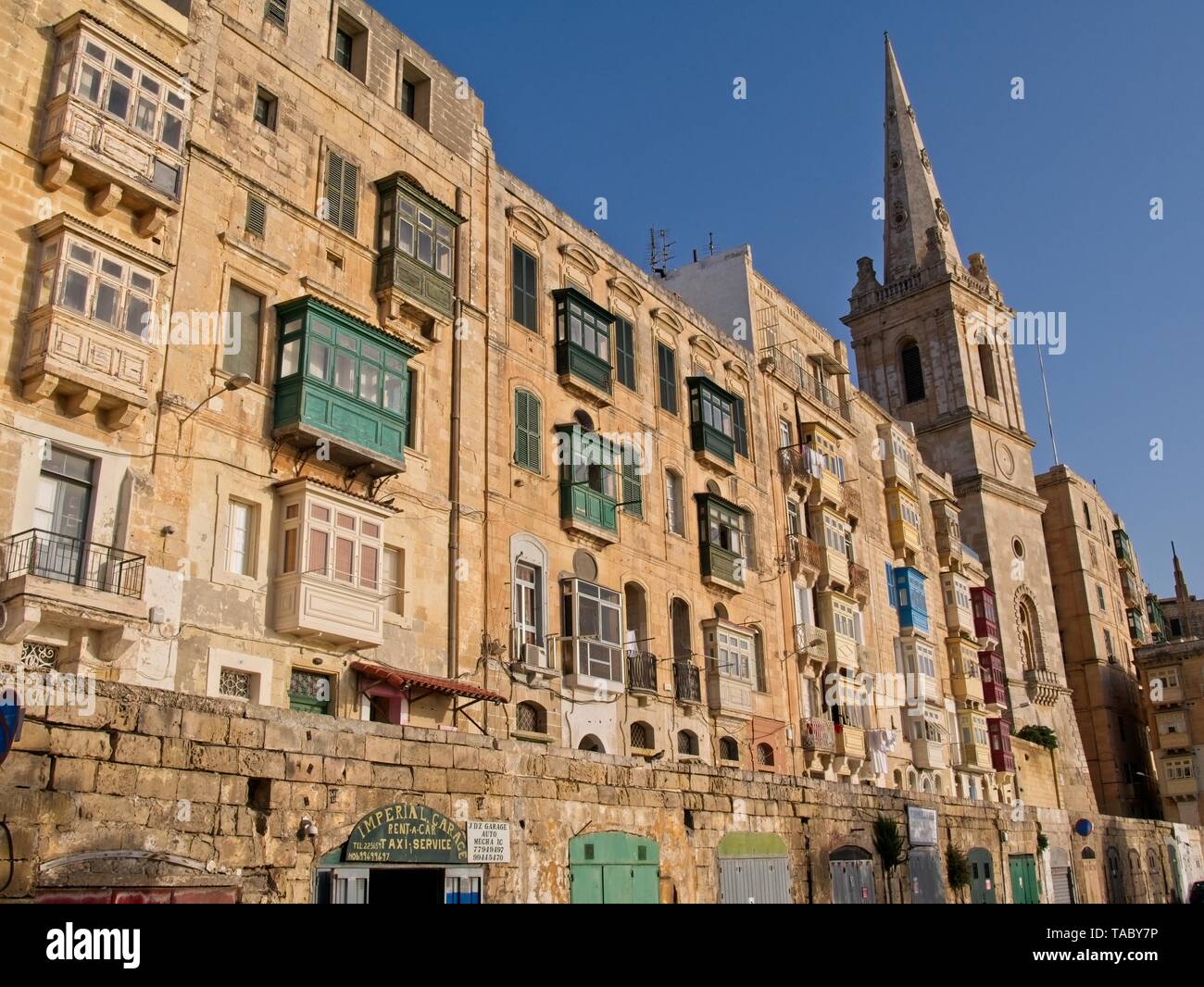 Maltese wooden balconies hi-res stock photography and images - Alamy