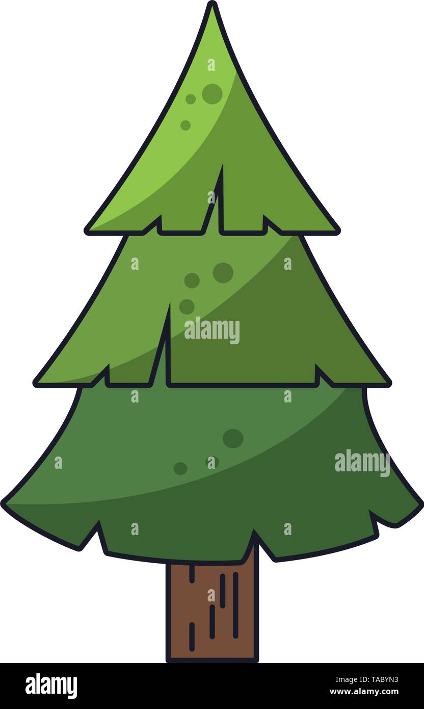 Tree pine cartoon nature isolated Stock Vector Image & Art - Alamy
