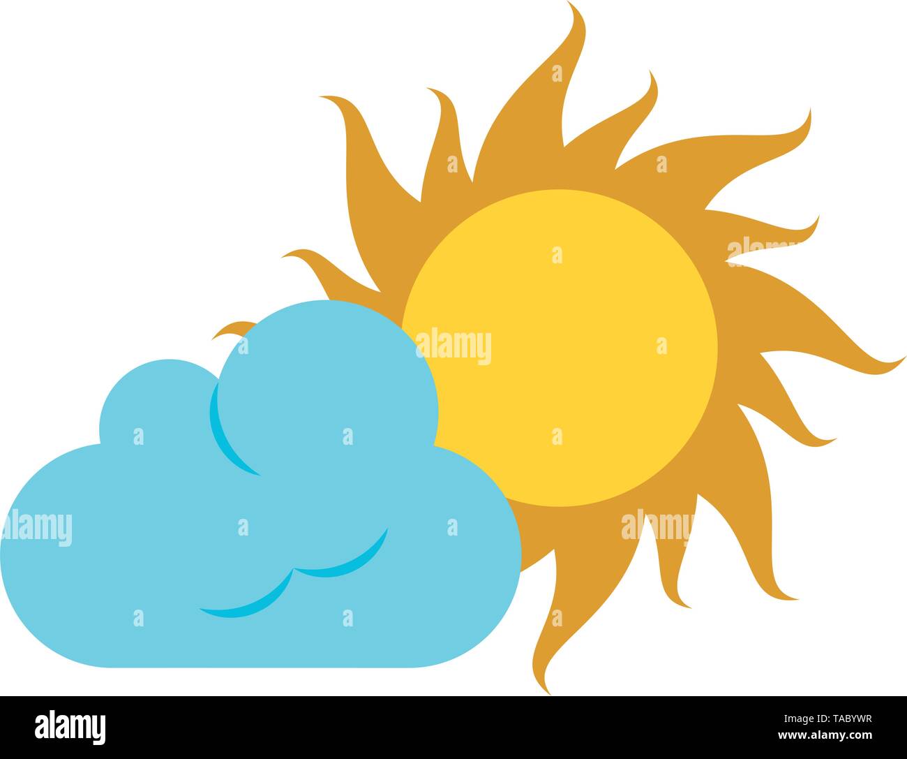Sun and cloud cartoon isolated Stock Vector Image & Art - Alamy