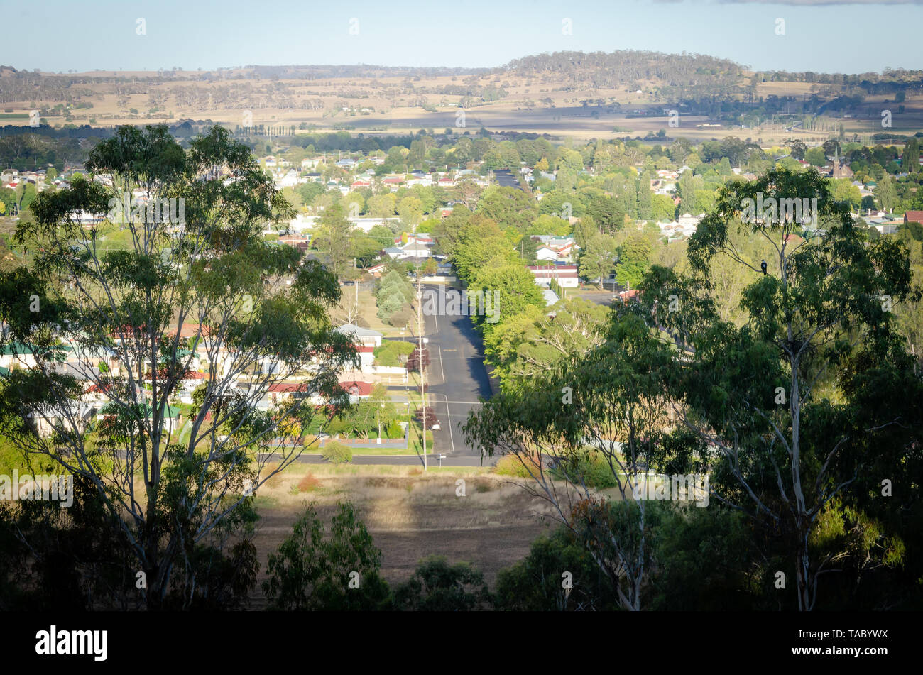 View over town from Martins Lookout, Centennial Parklands, Glen Innes ...