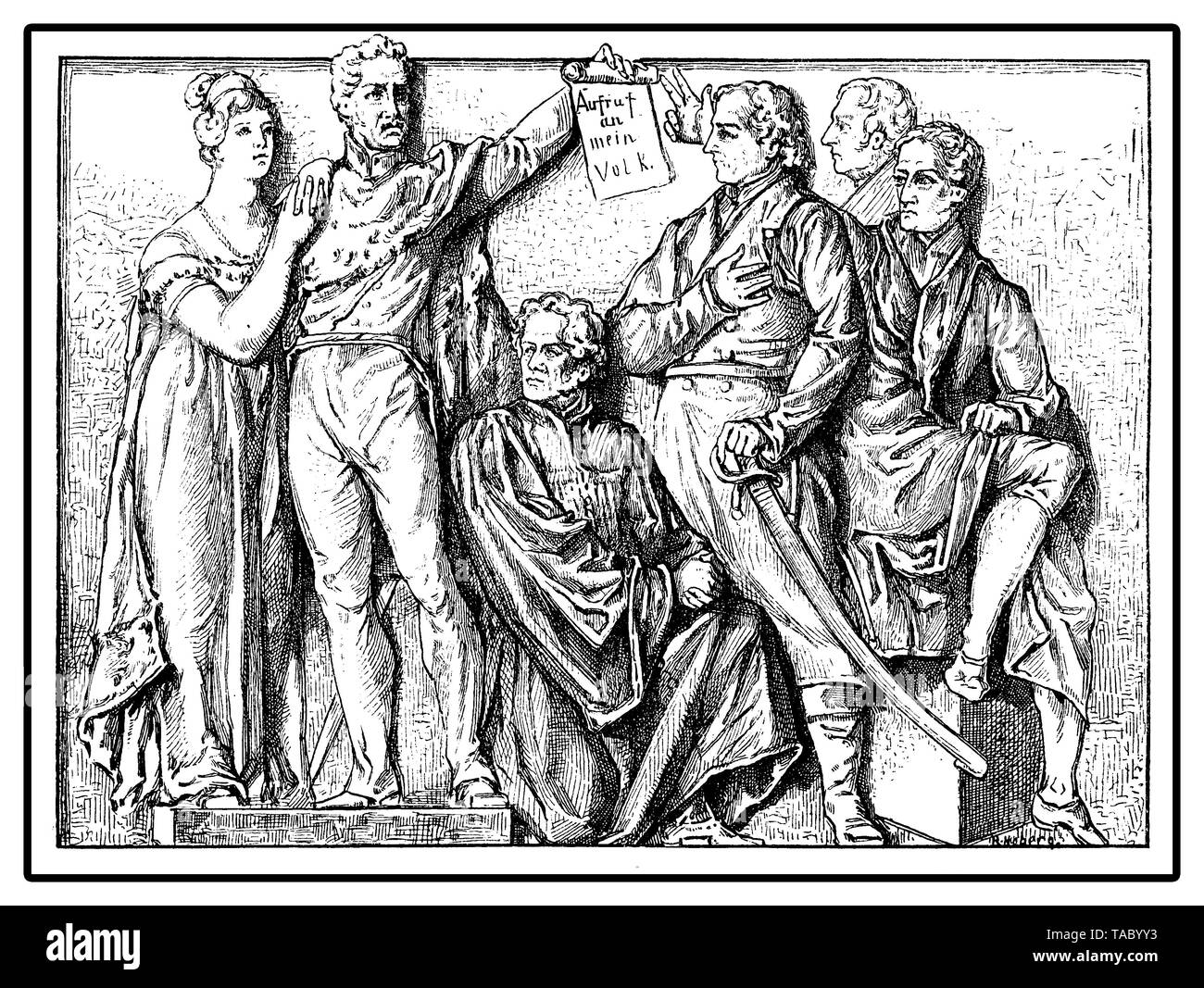 Bas relief at the National Gallery in Berlin representing Queen Louise ...