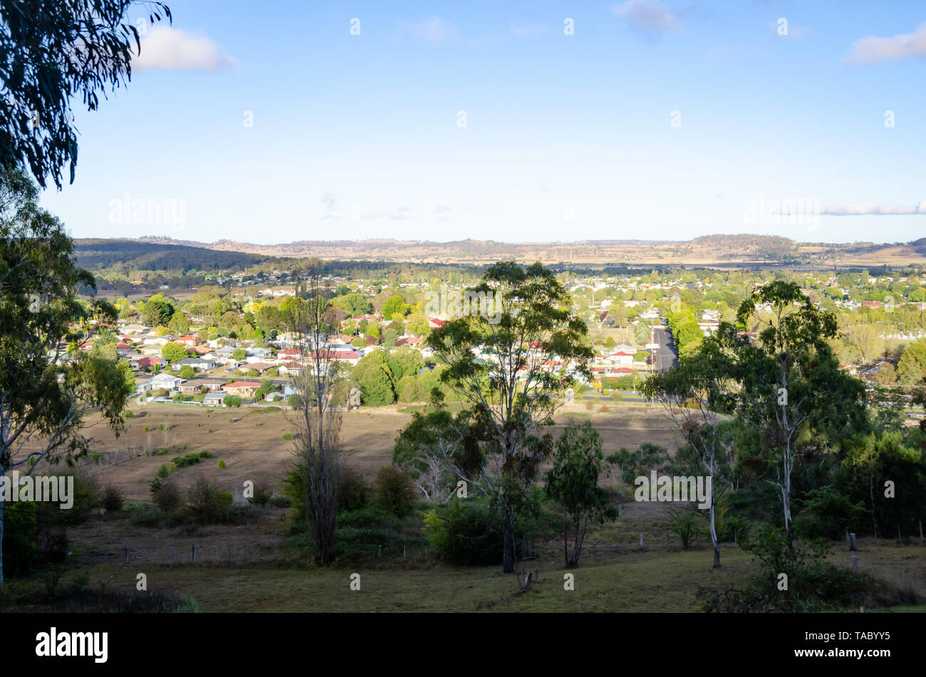 View over town from Martins Lookout, Centennial Parklands, Glen Innes ...