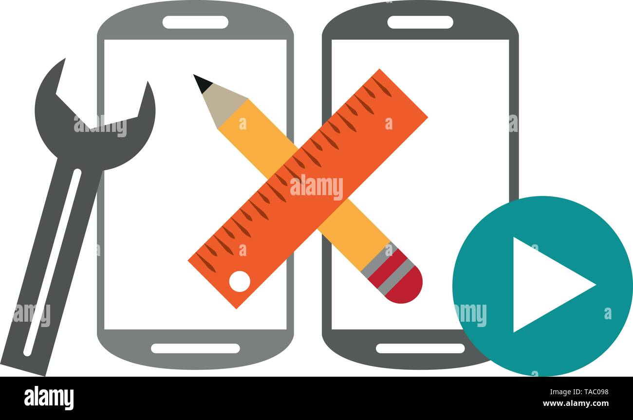 Smartphone technical support technology vector illustration Stock ...