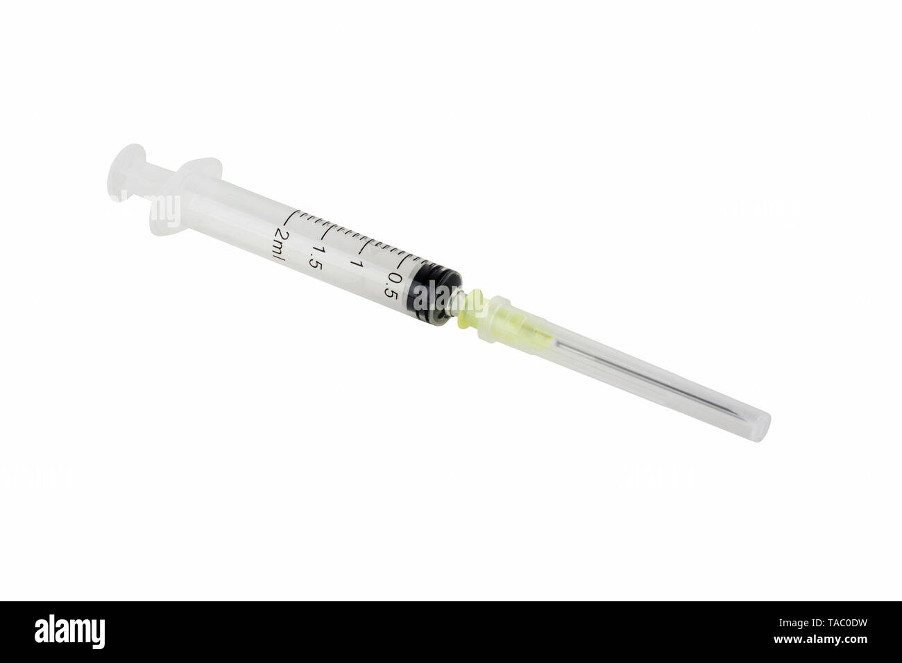 Medical syringe and needle isolated on white background Stock Photo - Alamy