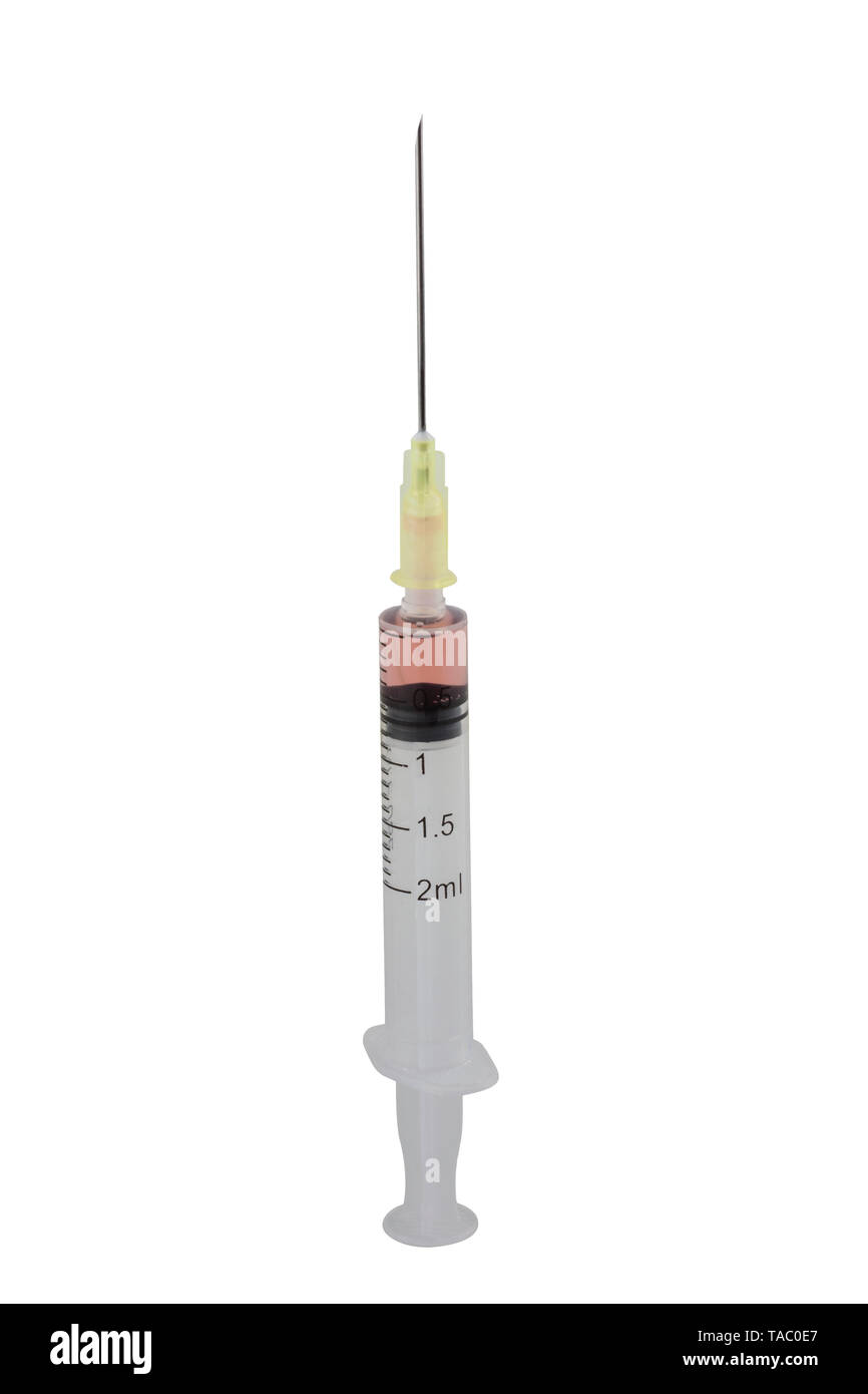Medical syringe and needle isolated on white background Stock Photo - Alamy