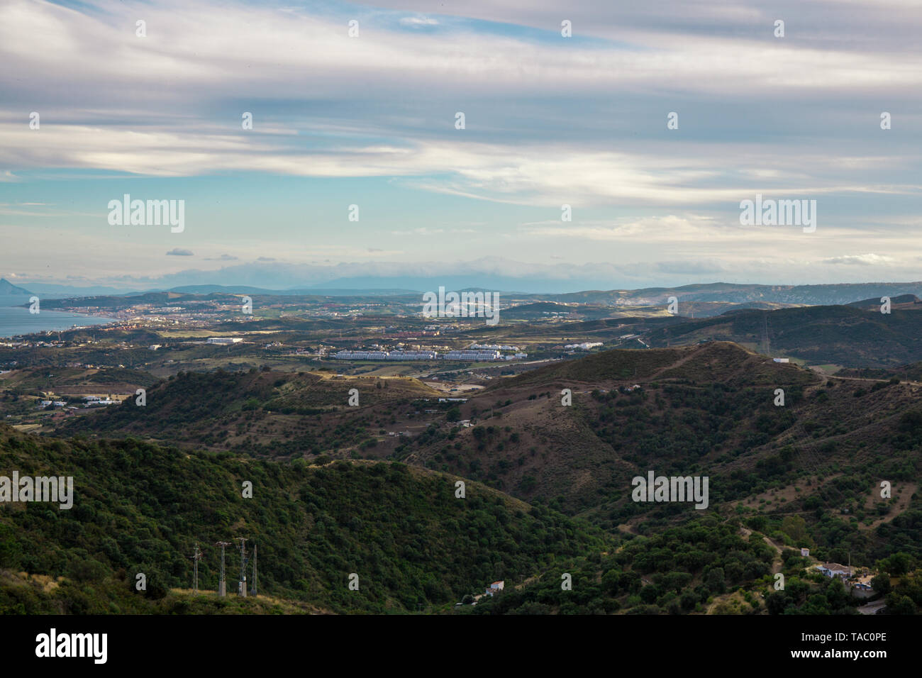 Landscape. View of the mountains and the sea from the observation deck ...
