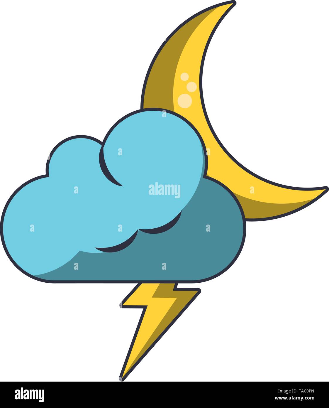 Cloud with moon and ray Stock Vector Image & Art - Alamy