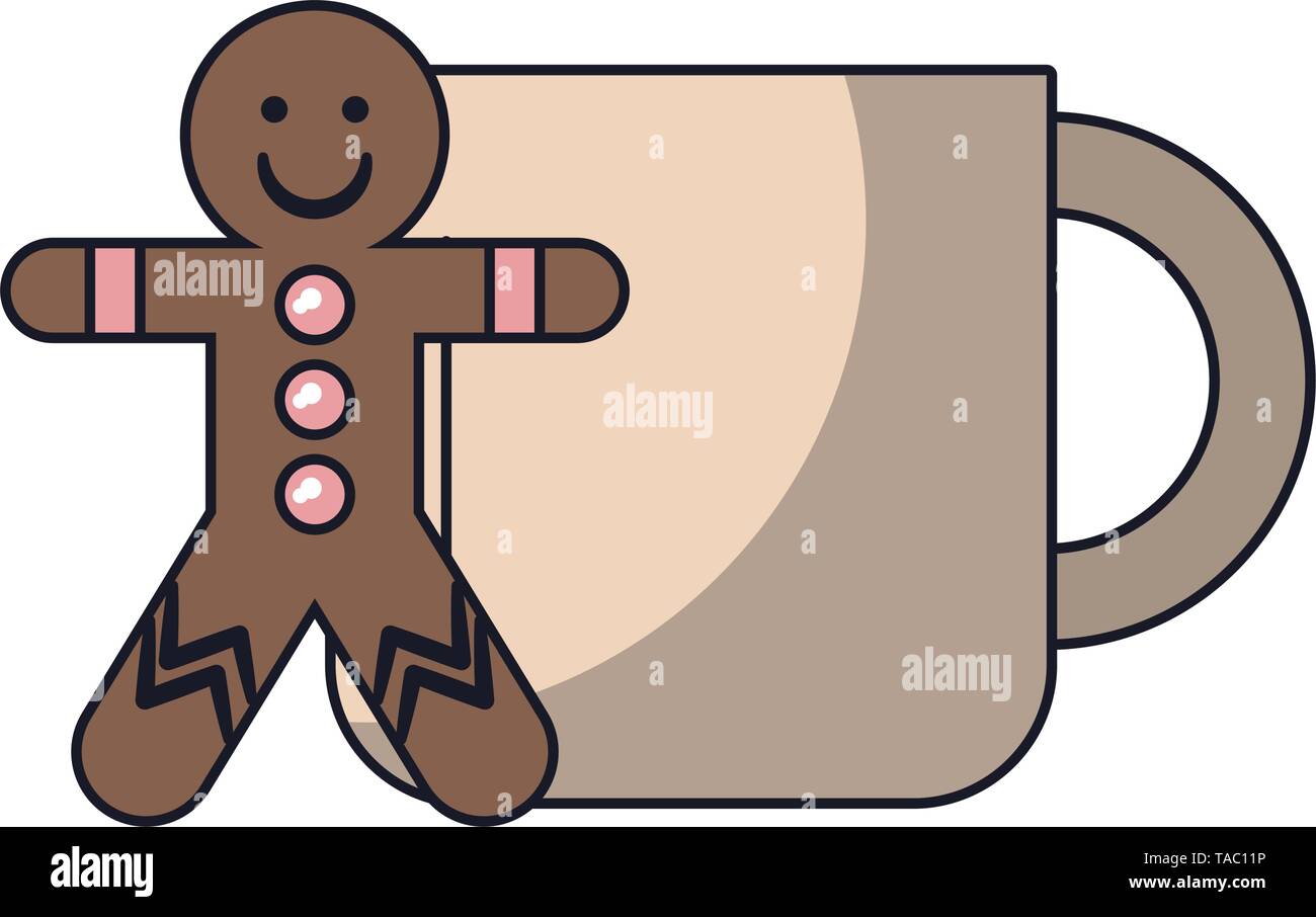 Cup coffee christmas cookie Stock Vector Images - Alamy