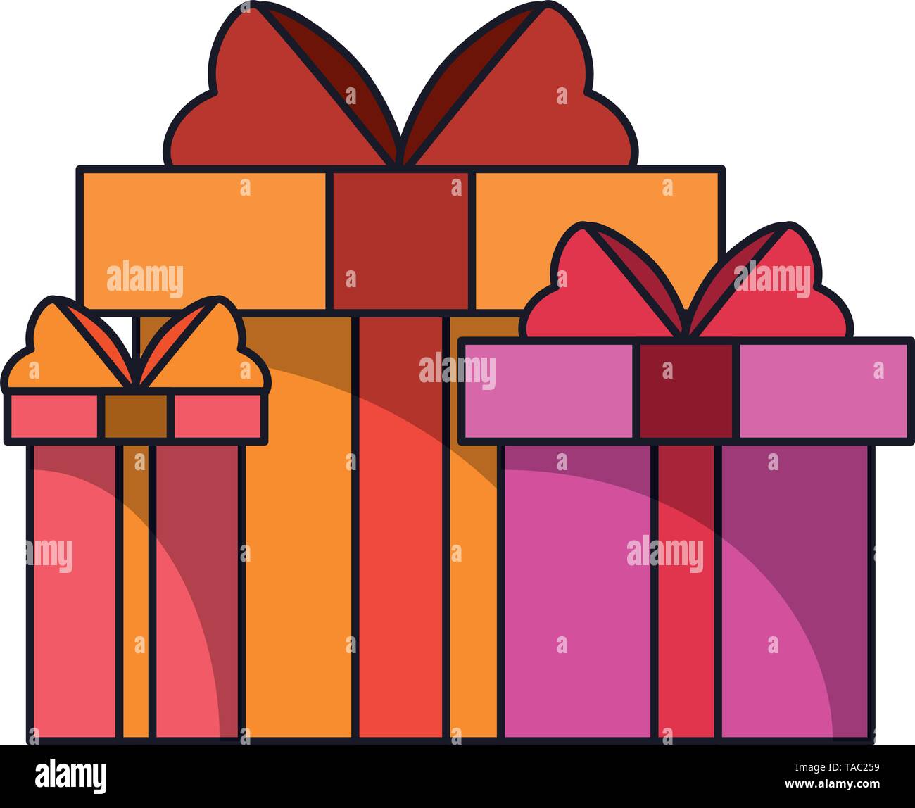 Gift boxes present cartoon isolated Stock Vector Image & Art - Alamy