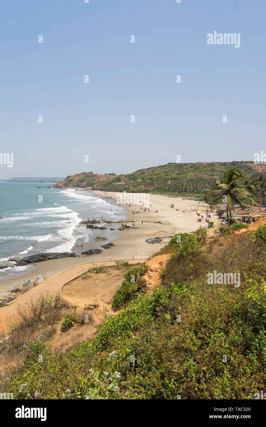 Anjuna, Goa / India - 04 03 2019, Beautiful Anjuna beach in the ...