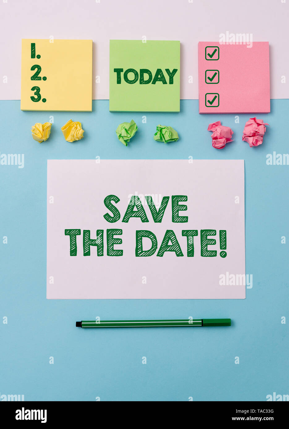 Writing note showing Save The Date. Business concept for remember not schedule anything else on ...