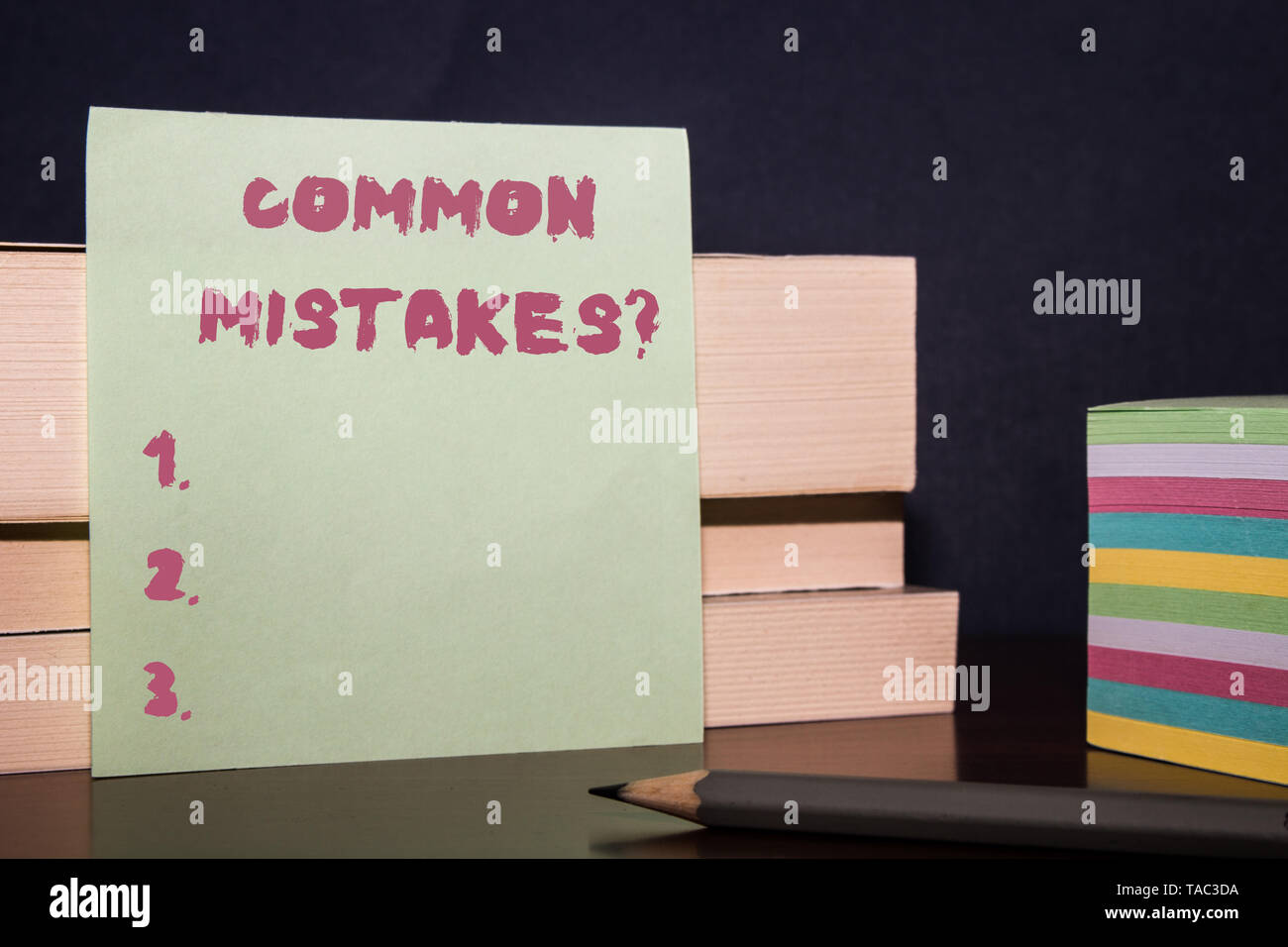 Conceptual Hand Writing Showing Common Mistakes Question Concept Meaning Repeat Act Or