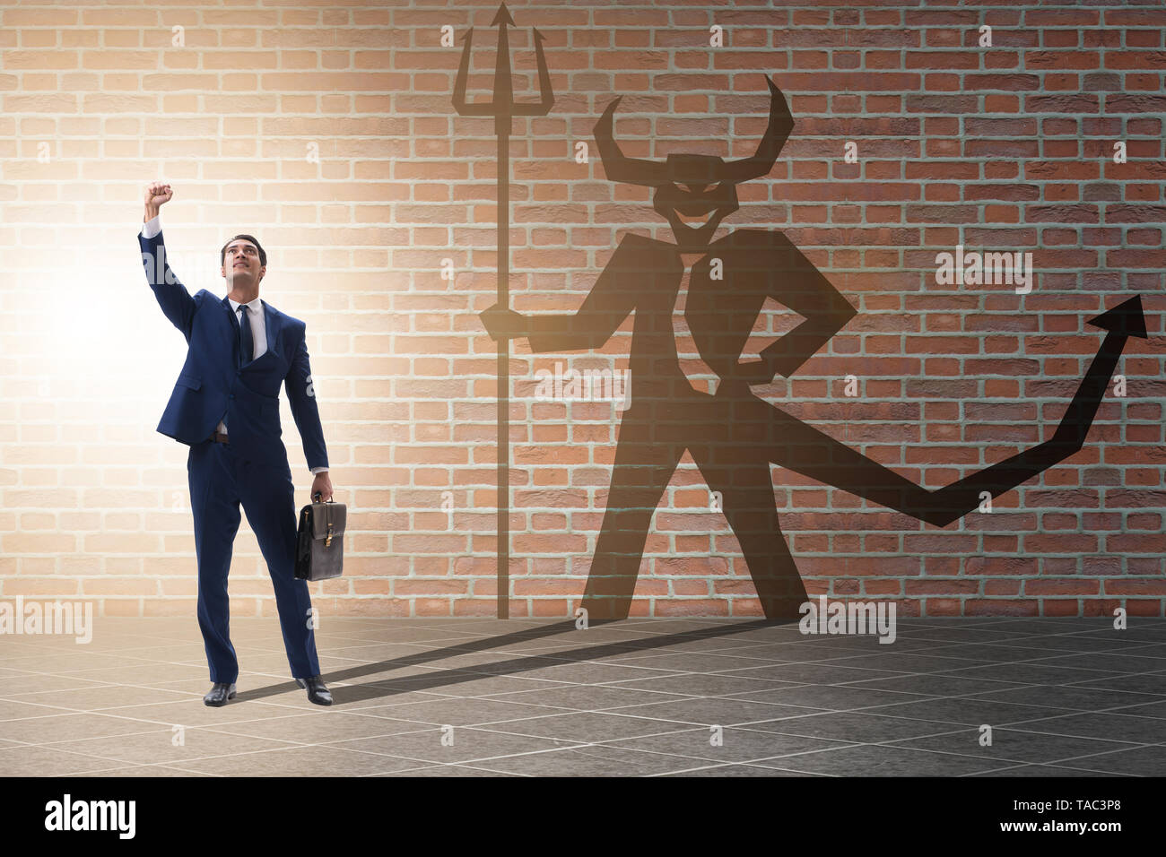 Business man angel shadow hi-res stock photography and images - Alamy