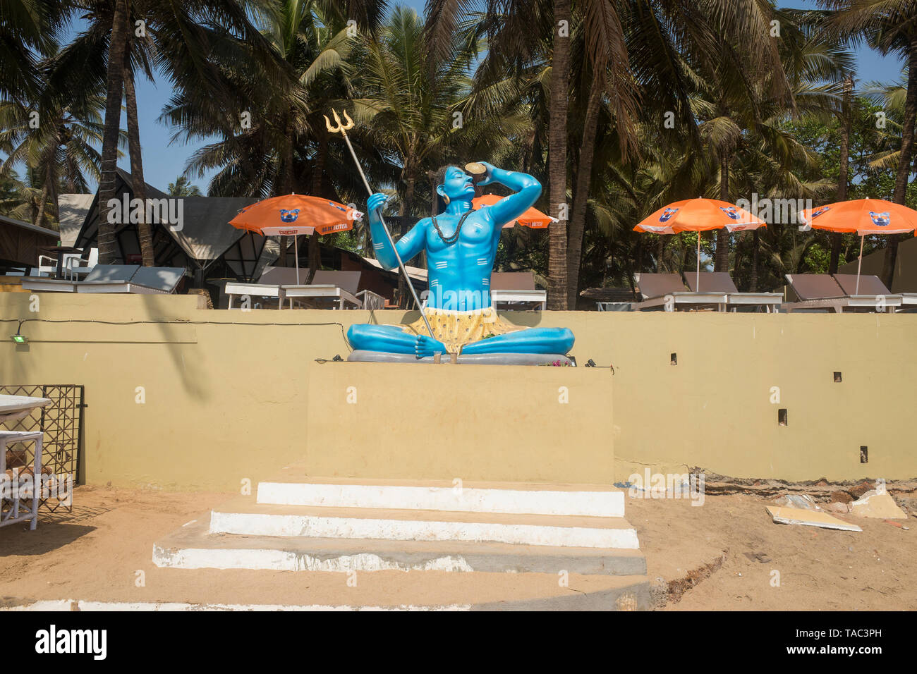 Anjuna, Goa / India - 04 03 2019, Statue of sitting Lord Shiva ...