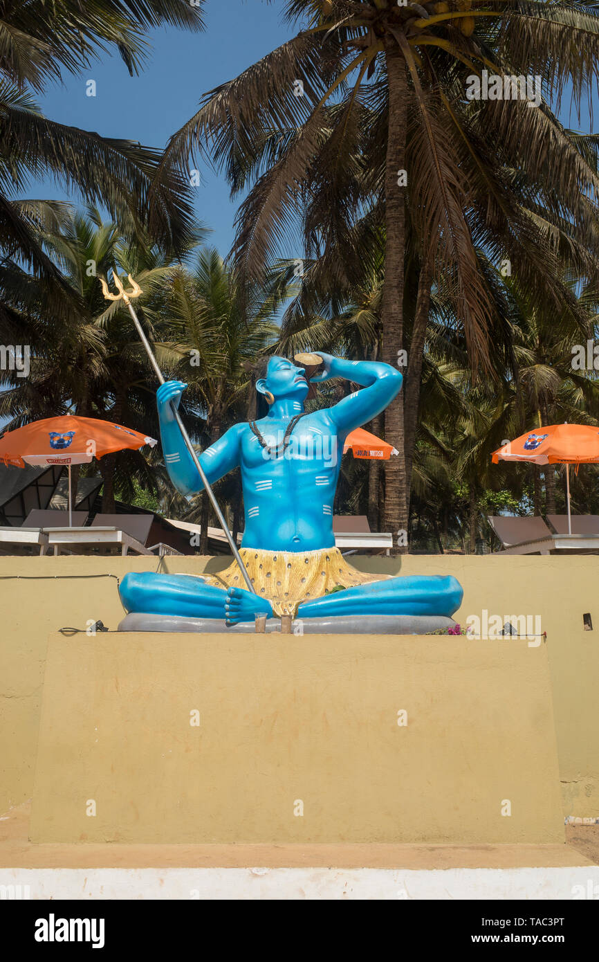 Anjuna, Goa / India - 04 03 2019, Statue of sitting Lord Shiva ...