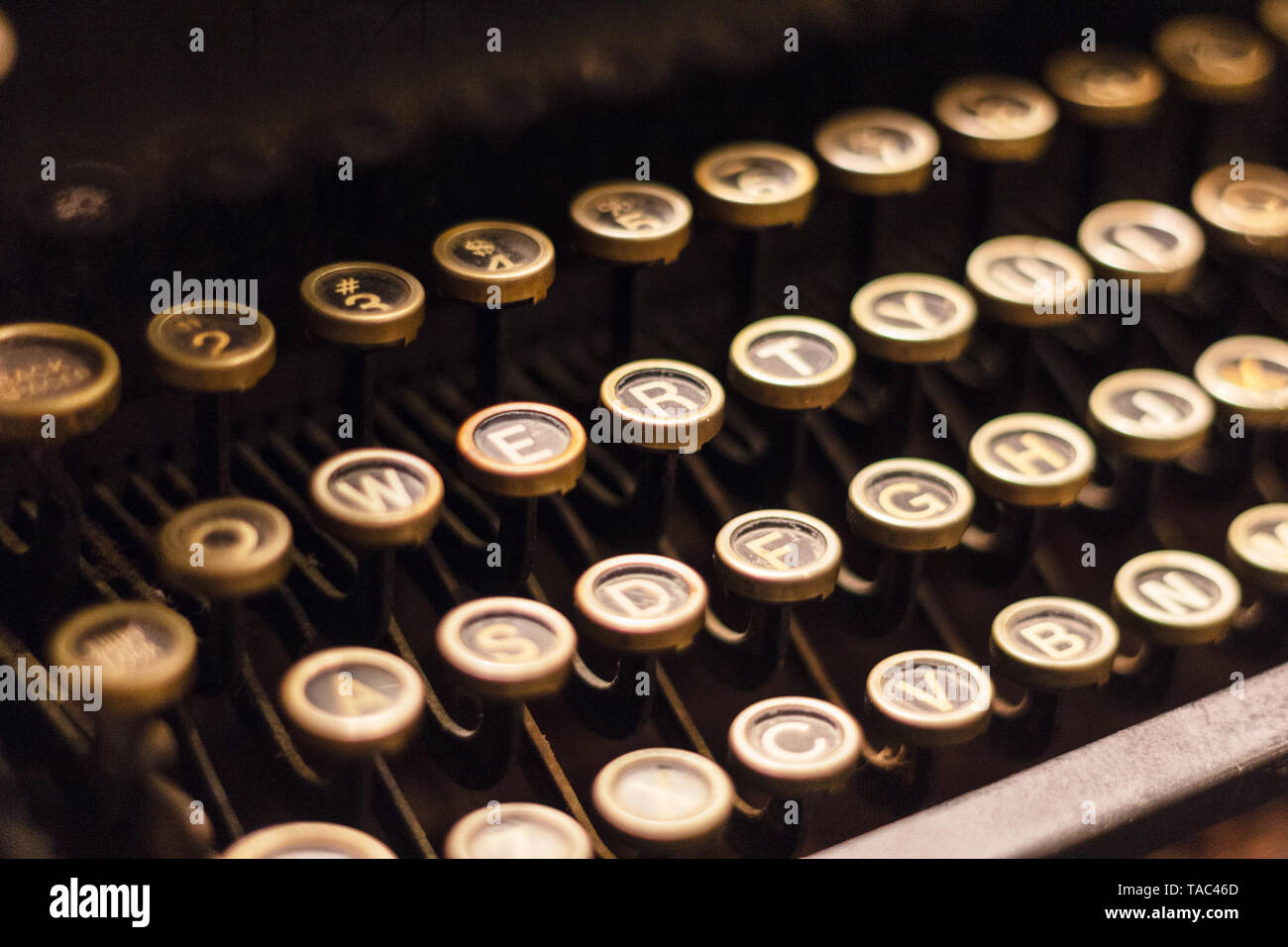The keytops of this vintage Royal typewriter form a geometric design ...