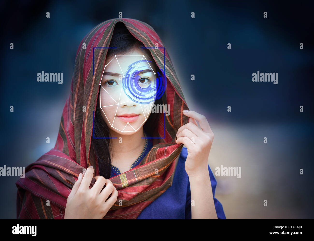 Technology Face recognition intelligence biometric screening face and ...