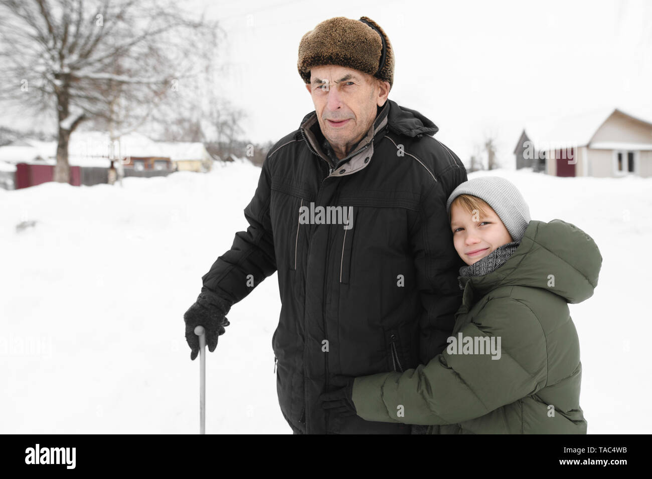 The old grandfather and his grandson hi-res stock photography and ...