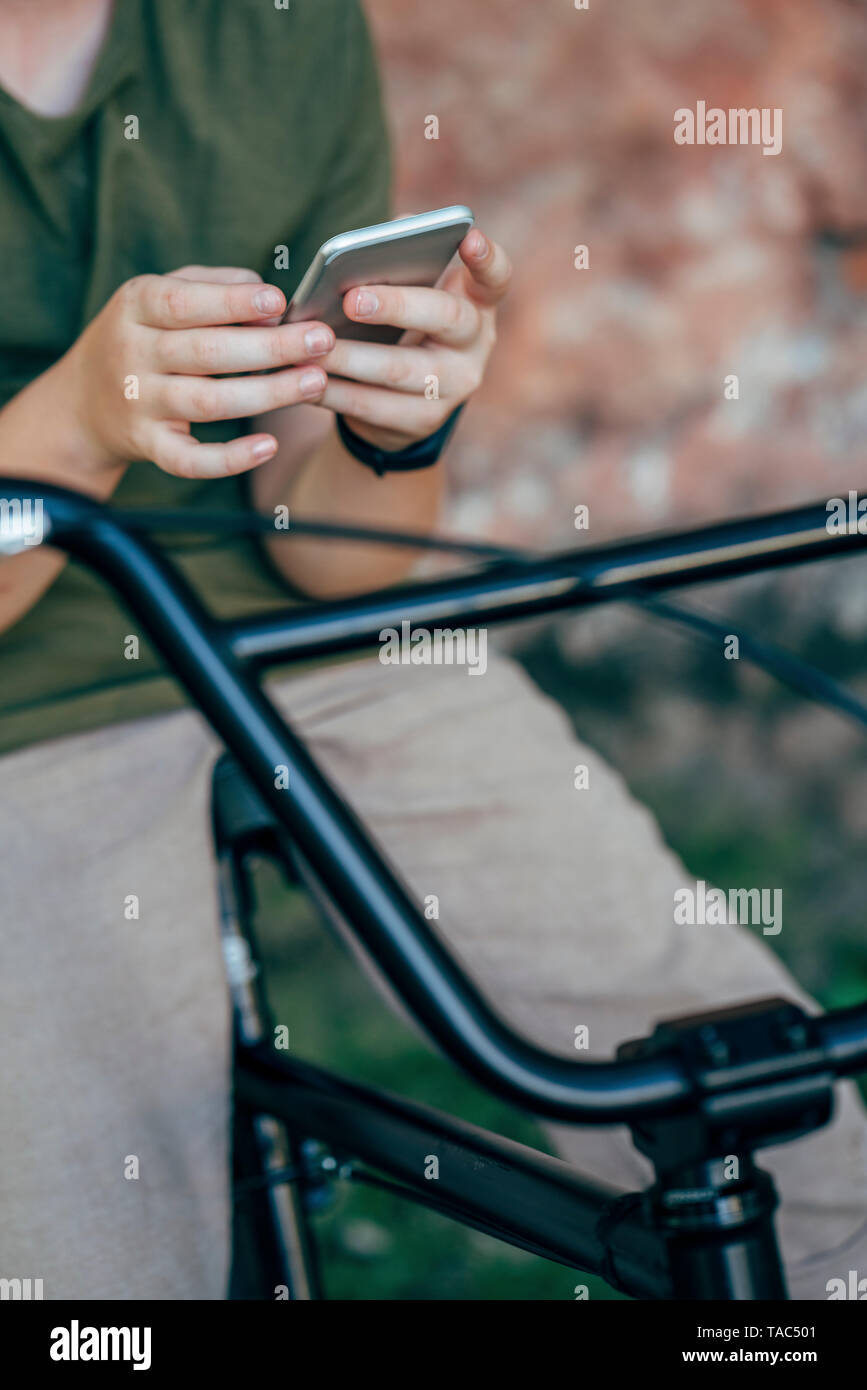 Boy on bicycle close hi-res stock photography and images - Alamy