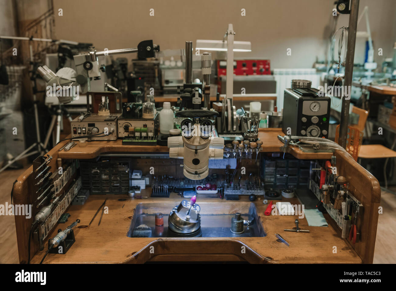 Interior of a jewellery making workshop Stock Photo - Alamy