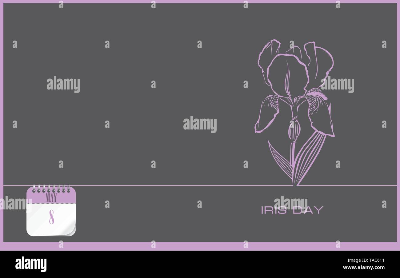 Post card Iris Day. Card for the event May 8 - Iris Day Stock Vector ...