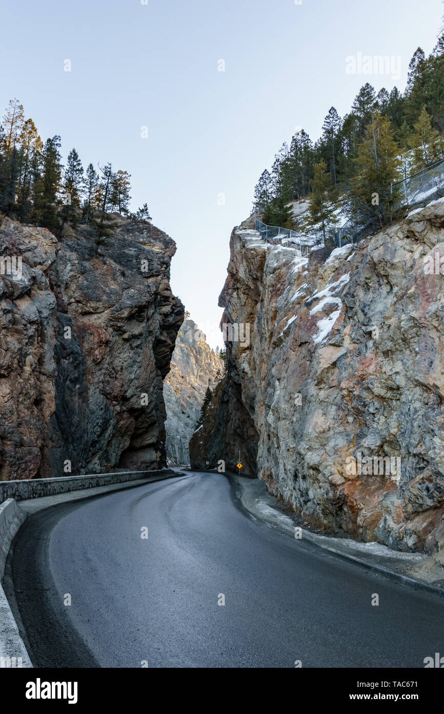 highway pass through the Rocky Mountains Sinclair Canyon near Radium ...