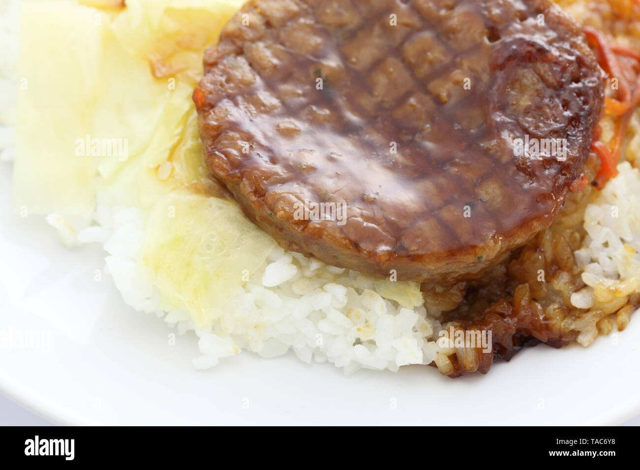 burger with rice Stock Photo - Alamy