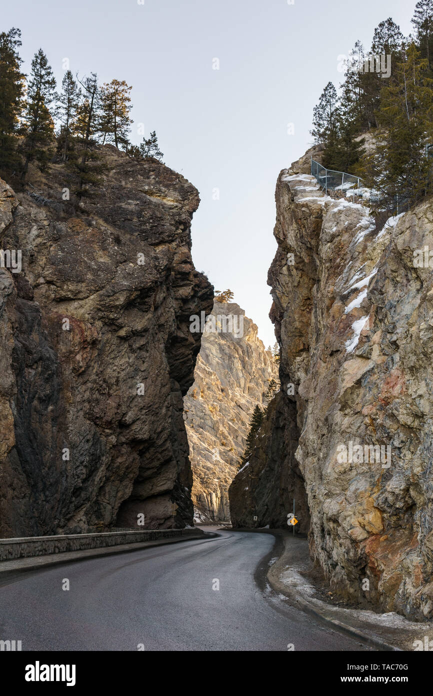 highway pass through the Rocky Mountains Sinclair Canyon near Radium ...