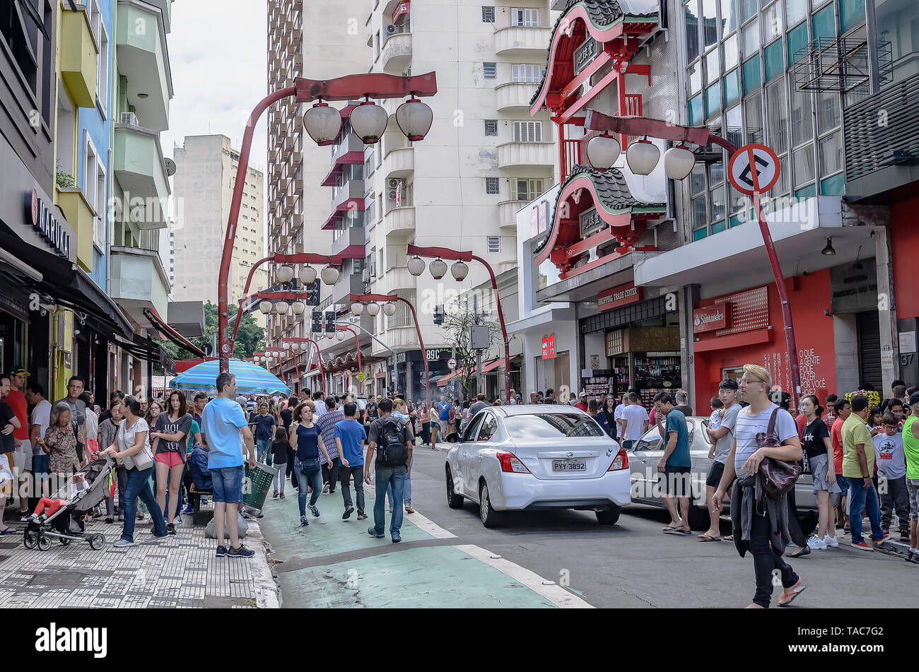Sao Paulo SP, Brazil - March 03, 2019: Stores and commerce on the ...
