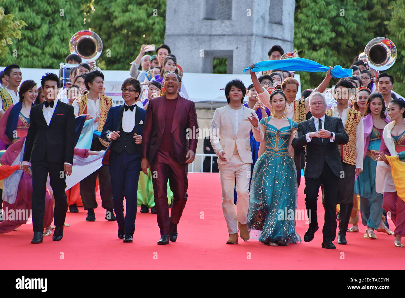 (L-R) Japanese actor Kazuki Kitamura, Koichi Yamadera, actor Will Smith ...
