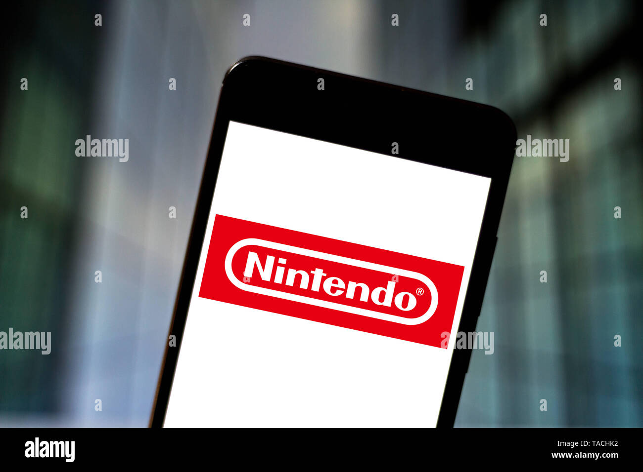 Brazil. 23rd May, 2019. In this photo illustration the Nintendo logo is ...